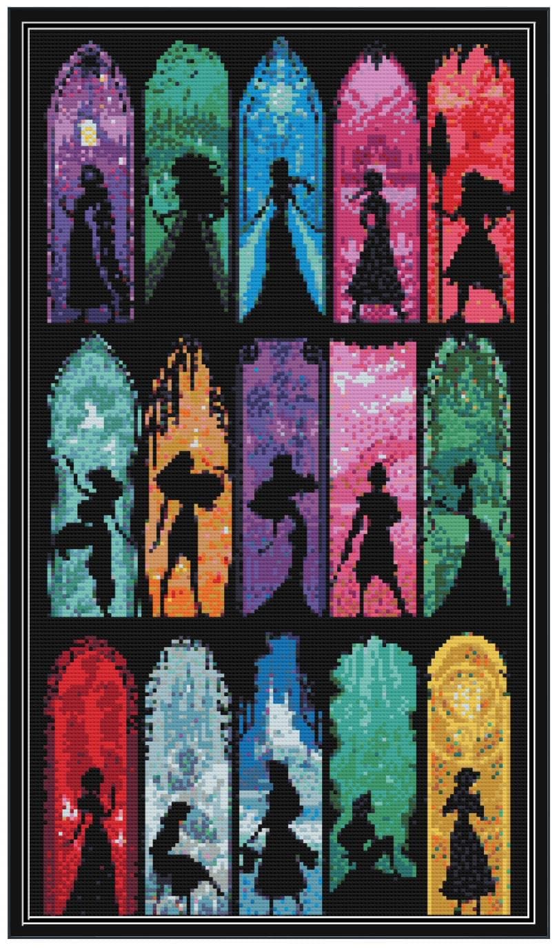 Silhouette of Princesses Cross Stitch Pattern - Etsy