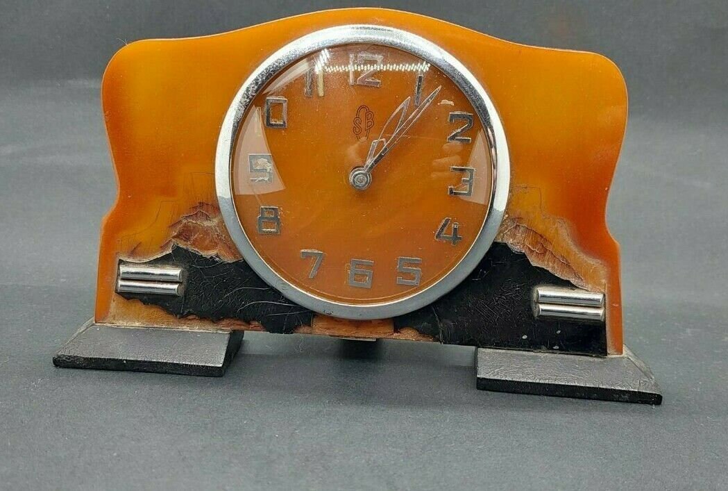 Antique Bakelite Catalin Alarm Clock Marbled. - Etsy