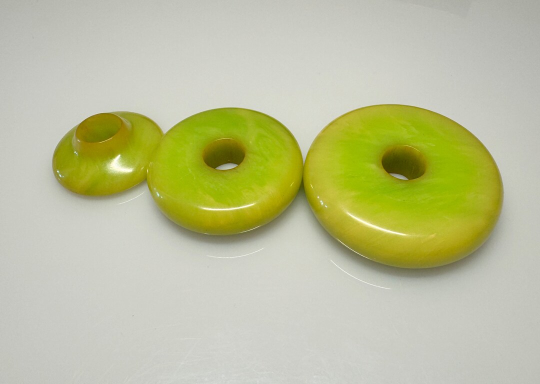 3 Green Apple Color Bakelite Objects. - Etsy