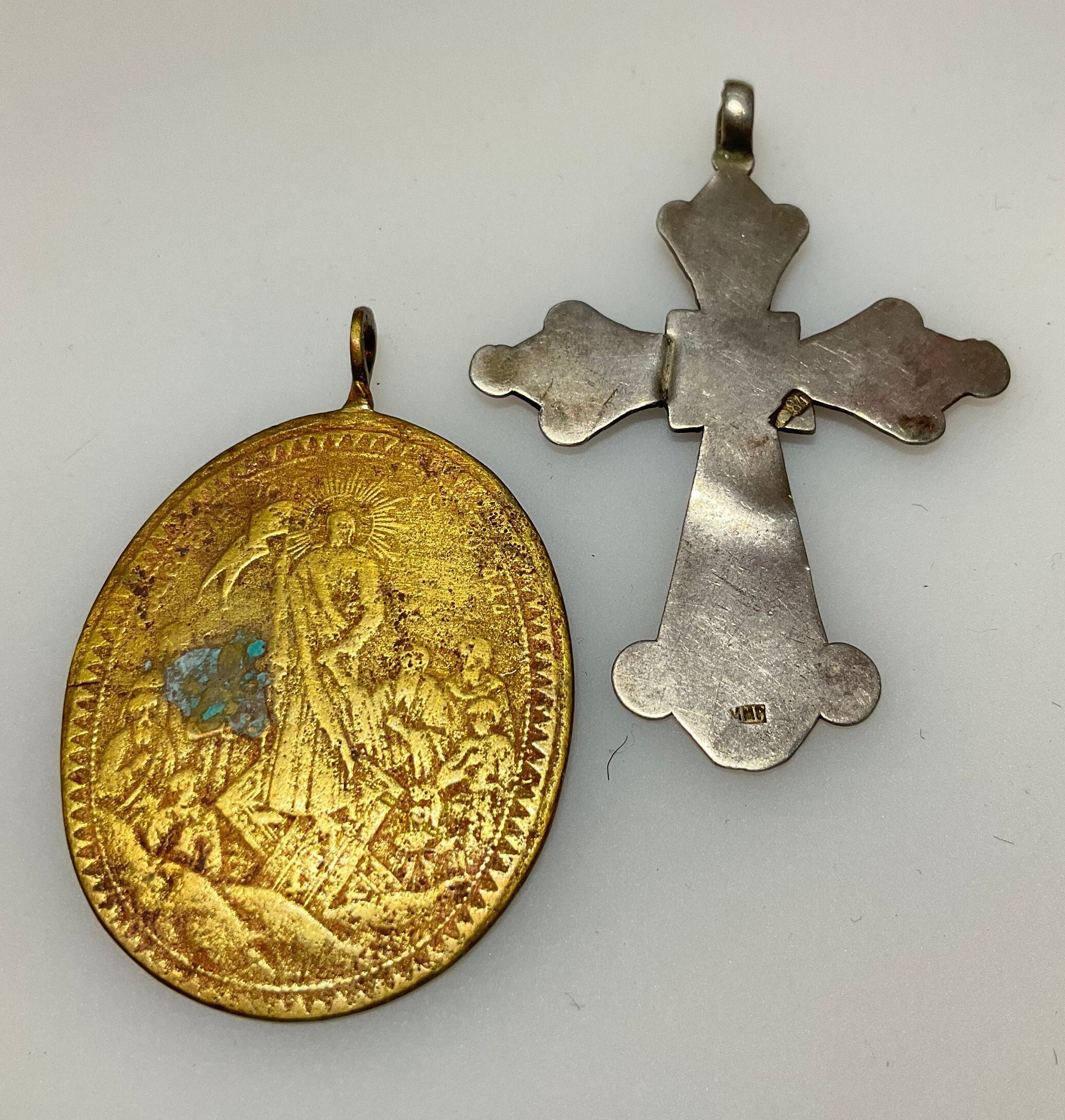 Antique Russian Imperial Silver "84" Cross , Double-sided Pendant ...