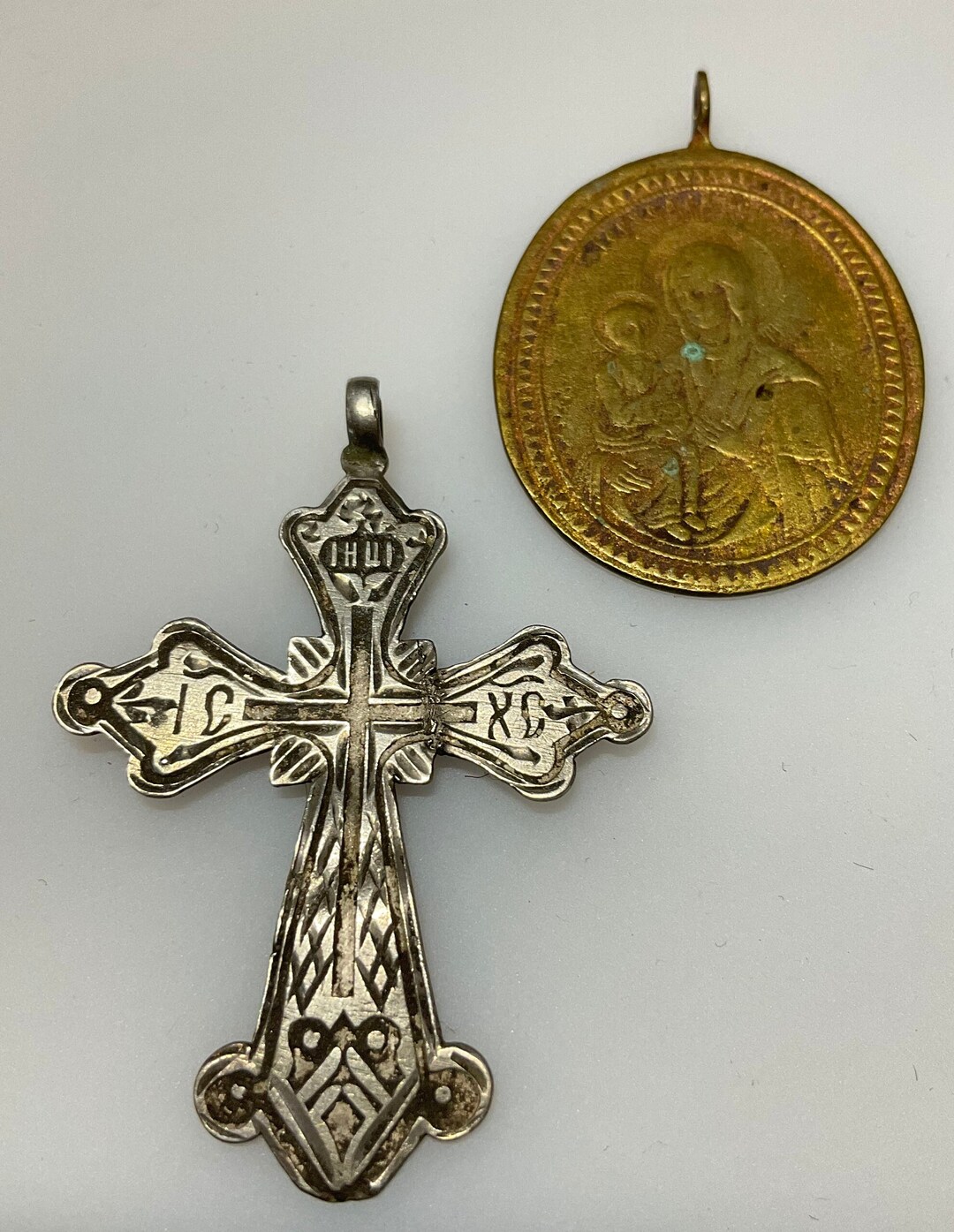 Antique Russian Imperial Silver "84" Cross , Double-sided Pendant ...