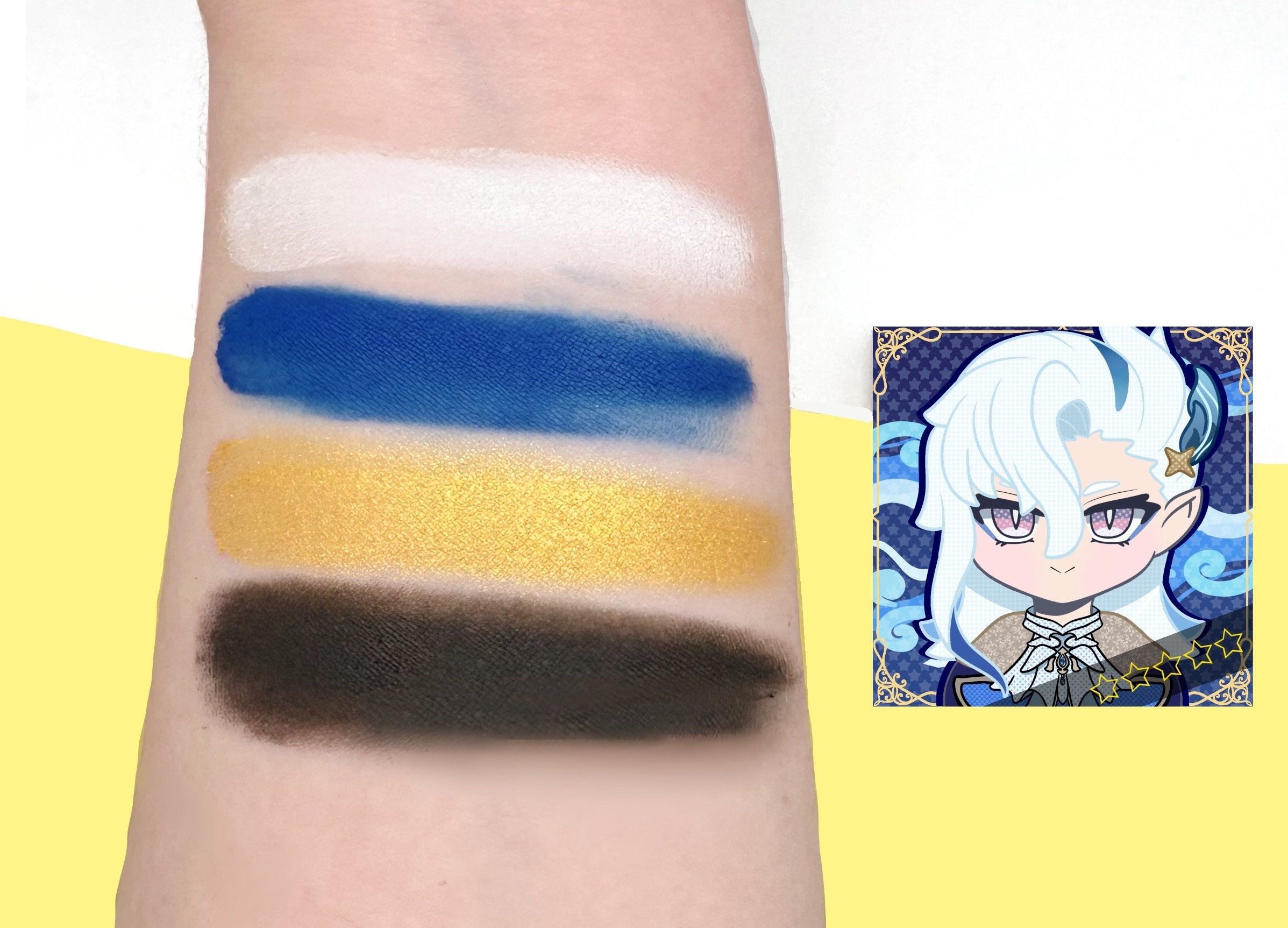 Neuvillette Genshin Impact Anime Inspired Mini 4 Pan Eyeshadow Palette ...