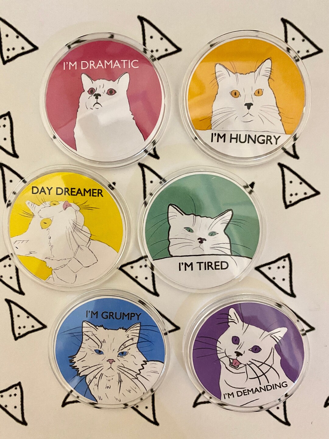 Fun Badges: Moody Cats - Etsy