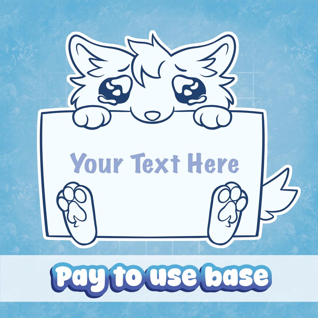 Cute Puppy Eyes Canine Holding Sign Kawaii Furry Fursona Pay to Use ...