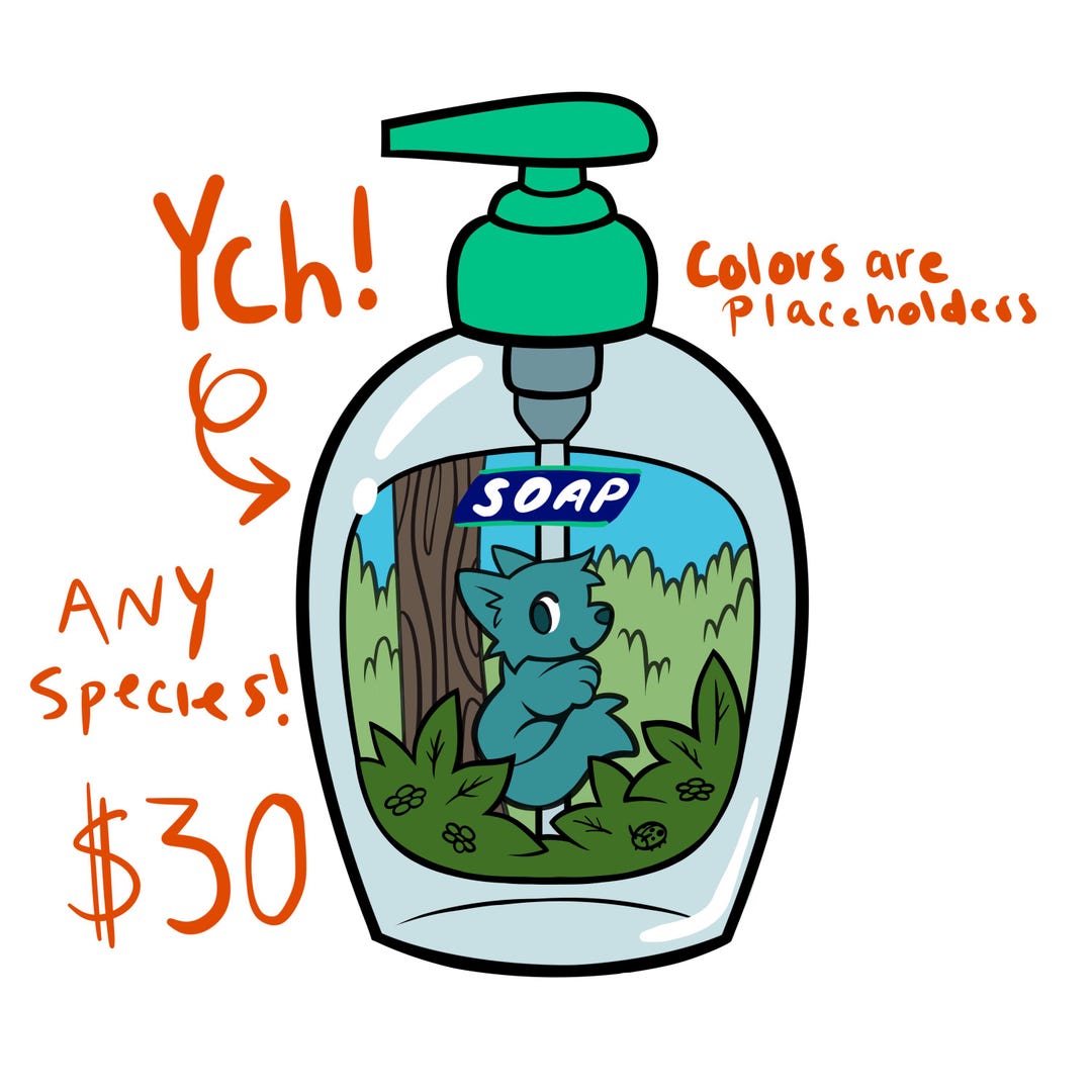 Furry YCH Soap Fursona Lineart Drawing - Etsy