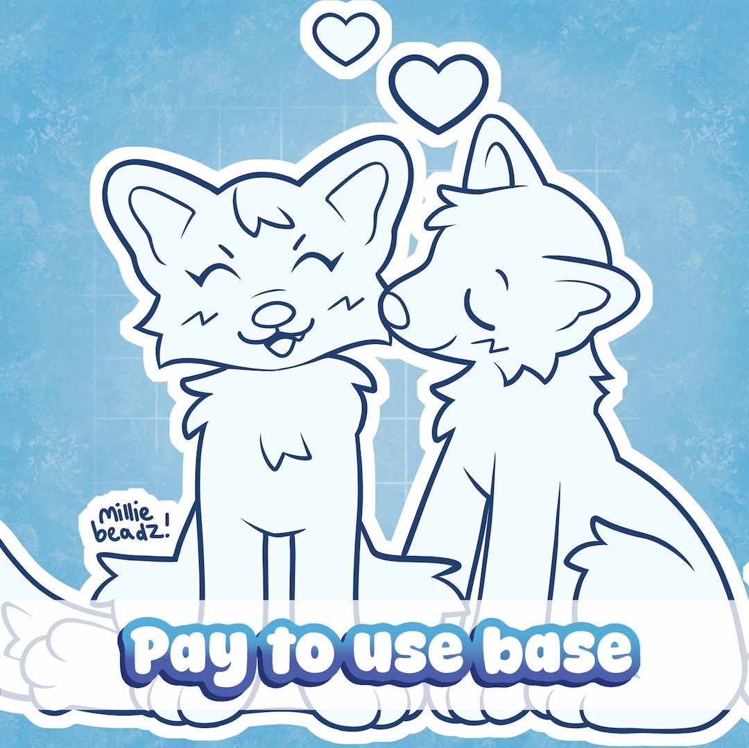 Puppies in Love Feral Furry Pay to Use Couple Ship Base - Etsy