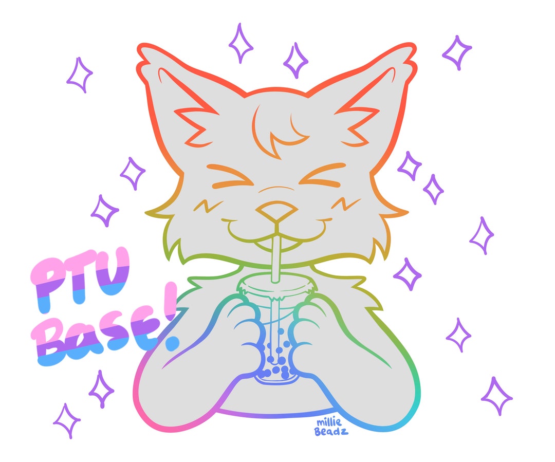 Boba Drink Furry Telegram Sticker Base Lineart - Etsy
