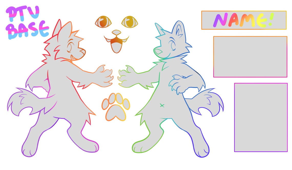 Canine Furry Reference Base Lineart - Etsy