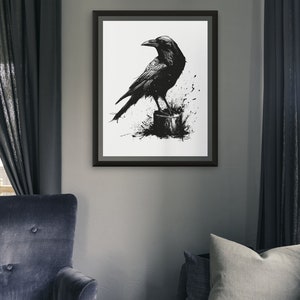 Ink Crow Clip Art Bundle - Set of 12 PNG Illustrations, Transparent ...