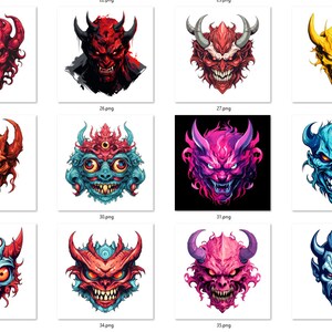 Demons PNG Bundle - 36 PNG Demons in Different Art Styles - Clip Art ...