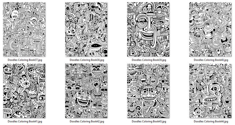 Abstract Doodle Art Coloring Book - Printable Coloring Pages - PDF ...