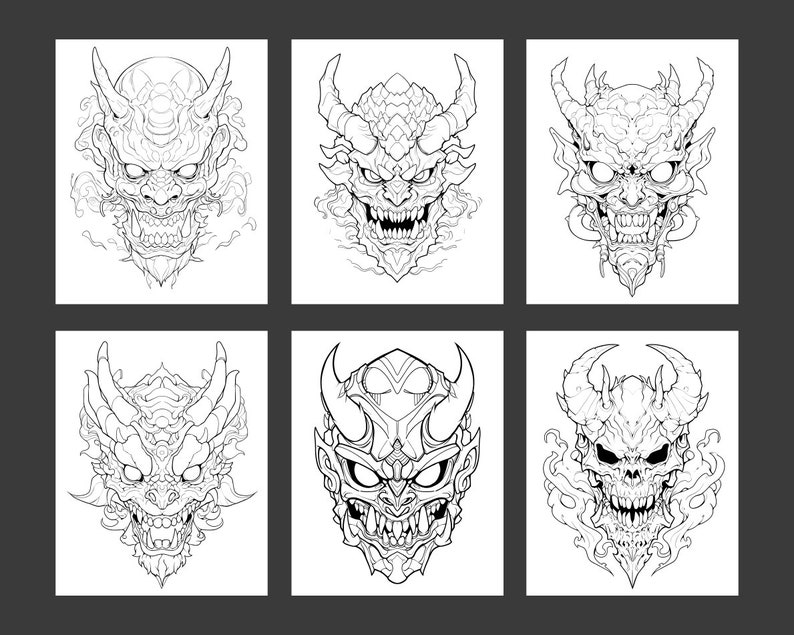 DEMON Coloring Book - Printable Coloring Pages - Adult Horror Coloring ...