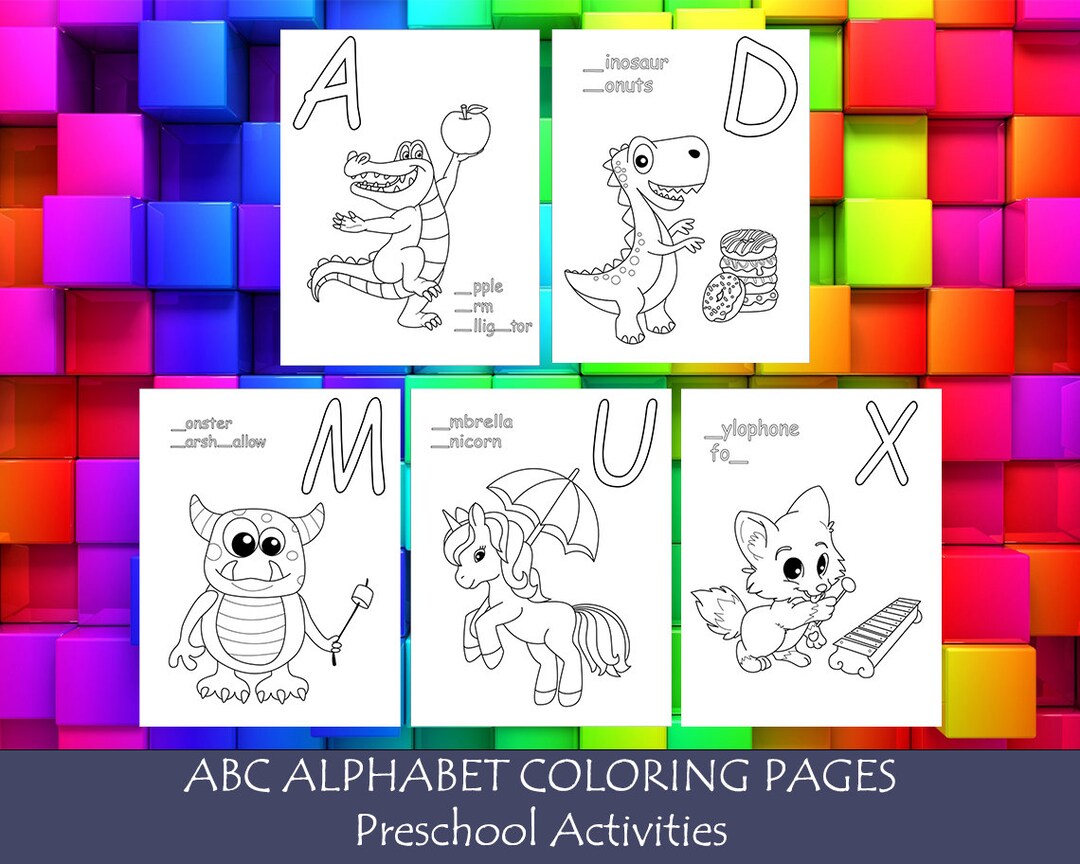 26 ABC Alphabet Coloring Pages, Preschool Activity, Kindergarten ...