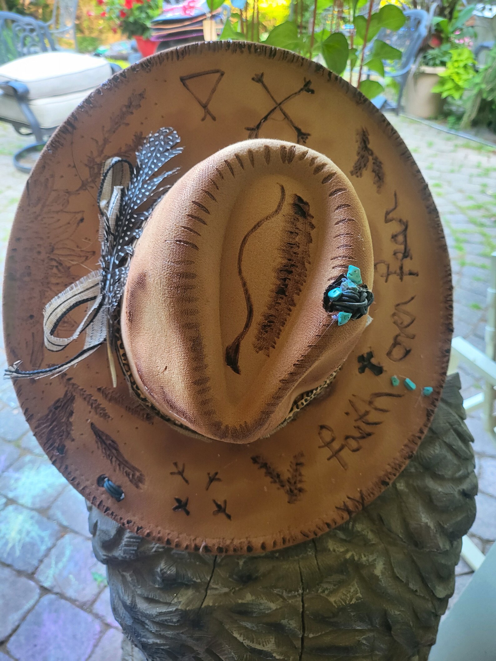 Faith Over Fear Hand Burned Cowboy Hat With Western Symbols - Etsy