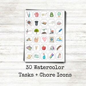 High Five Visual Schedule Watercolor Chore Chart Homeschool - Etsy