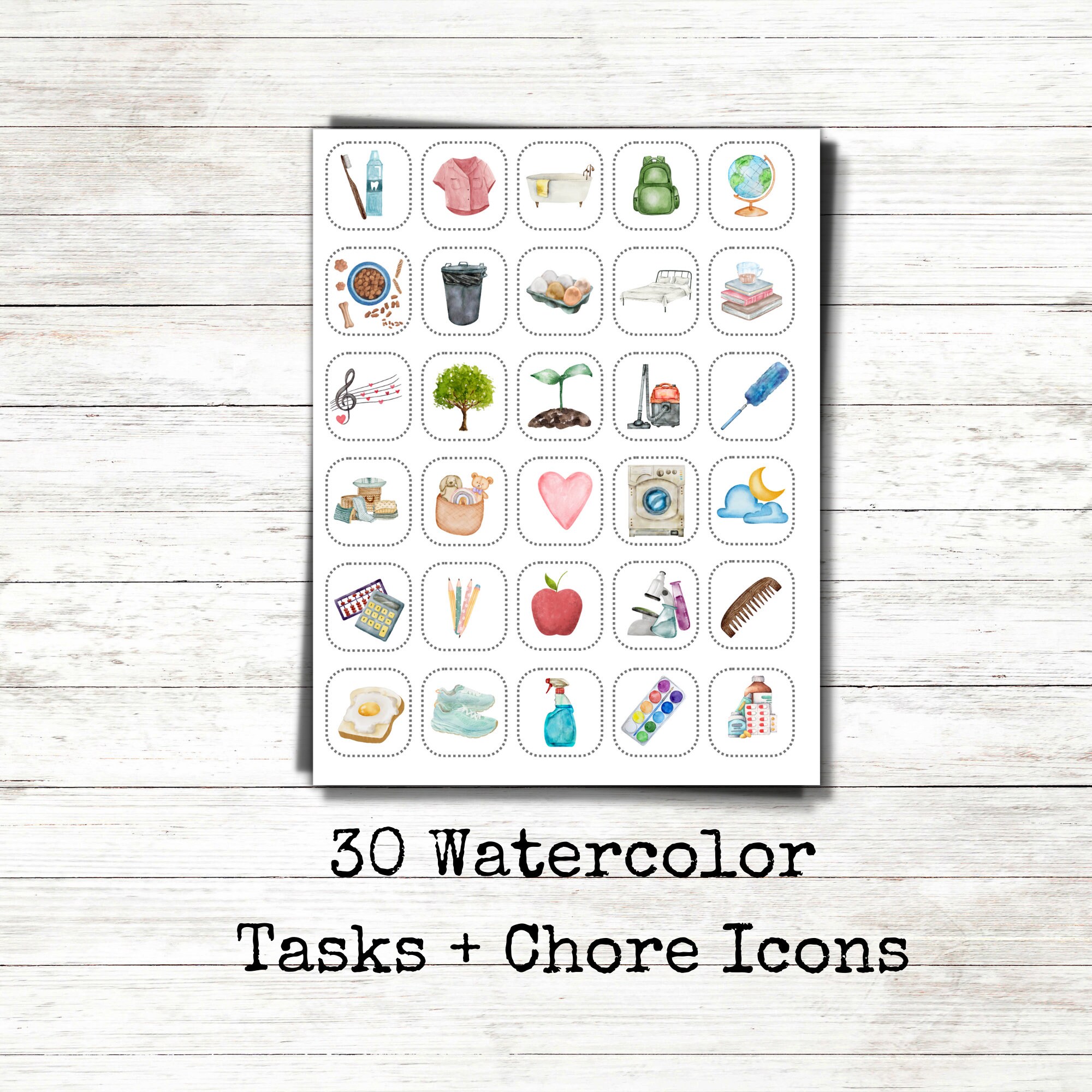 High Five, Visual Schedule, Watercolor Chore Chart, Homeschool Routine ...