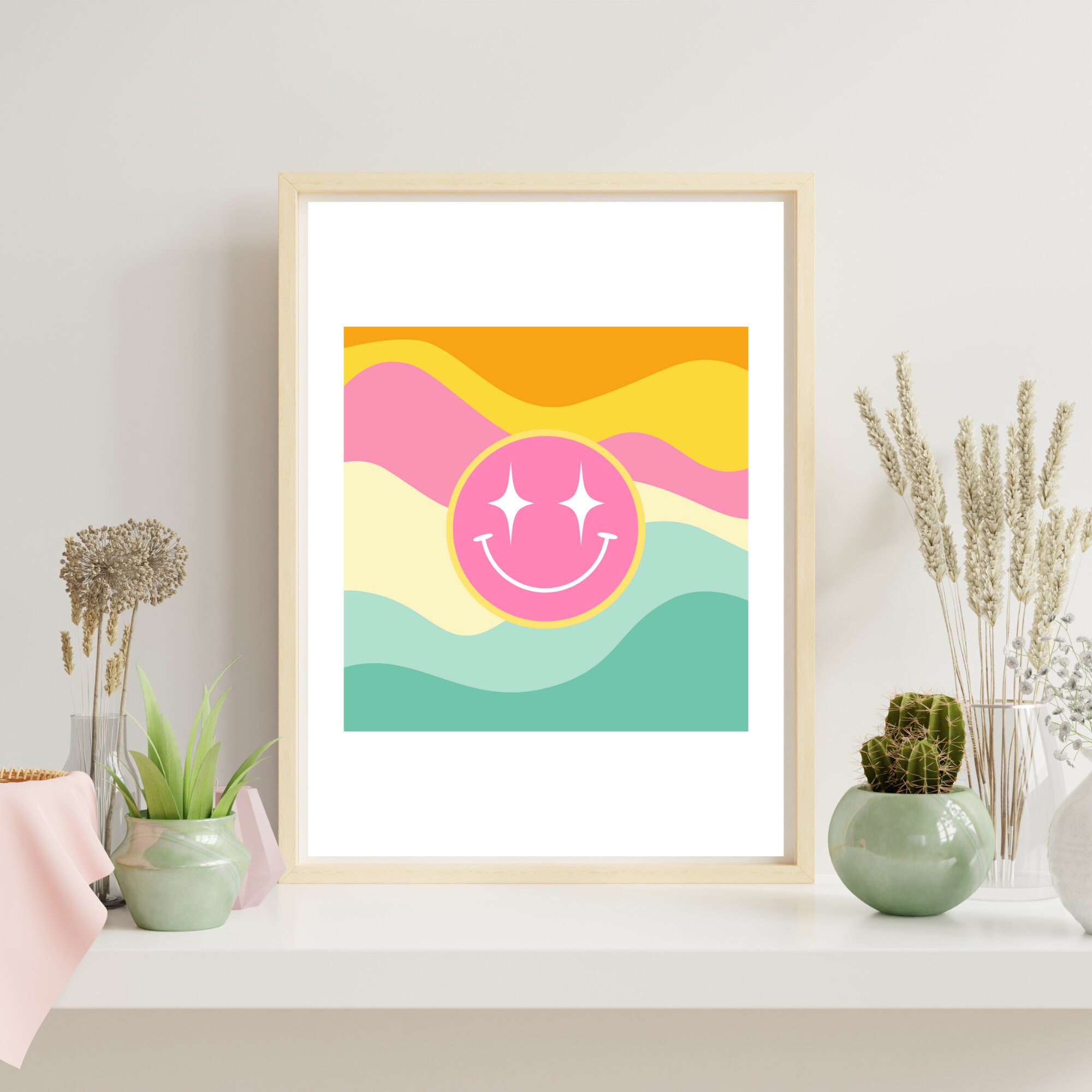 Groovy Pink Aesthetic Dorm Girl Power Positive Vibes Digital - Etsy