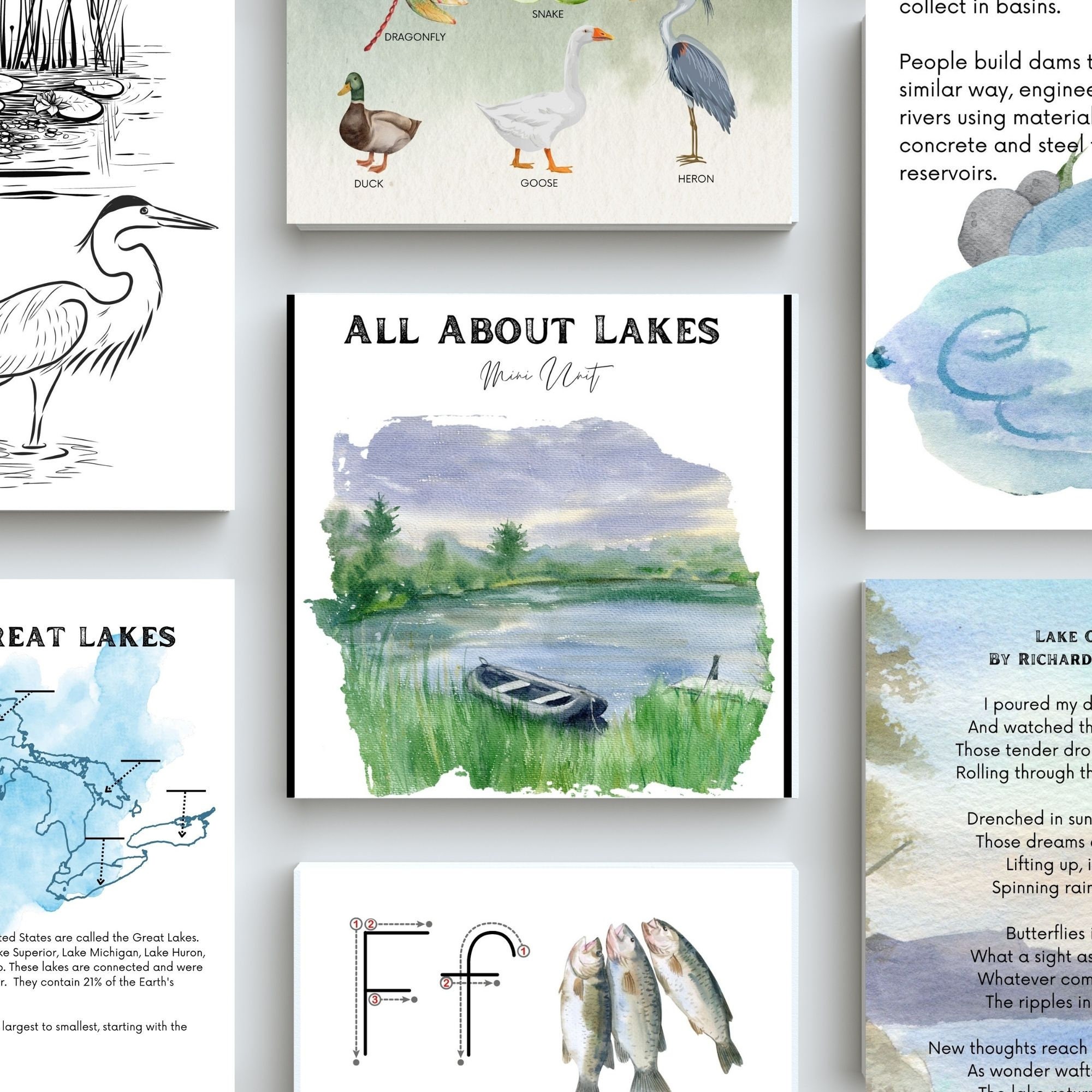 All About Lakes Mini Unit Study North American Homeschool Pre-k ...