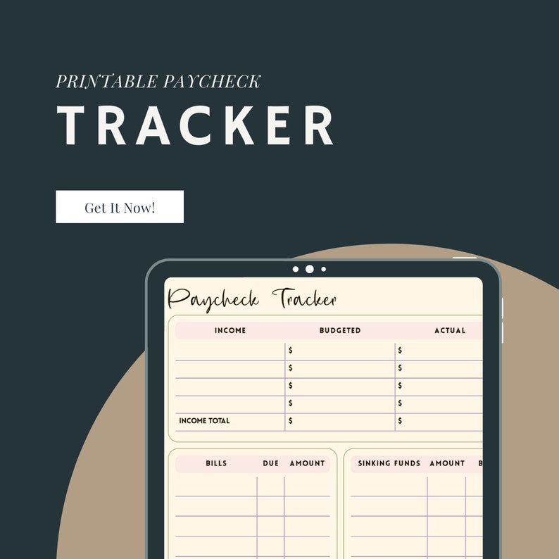 Digital Printable Paycheck Tracker - Etsy