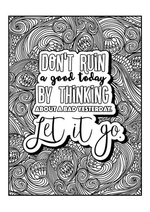50 Adult Quotes Coloring Pages - Etsy