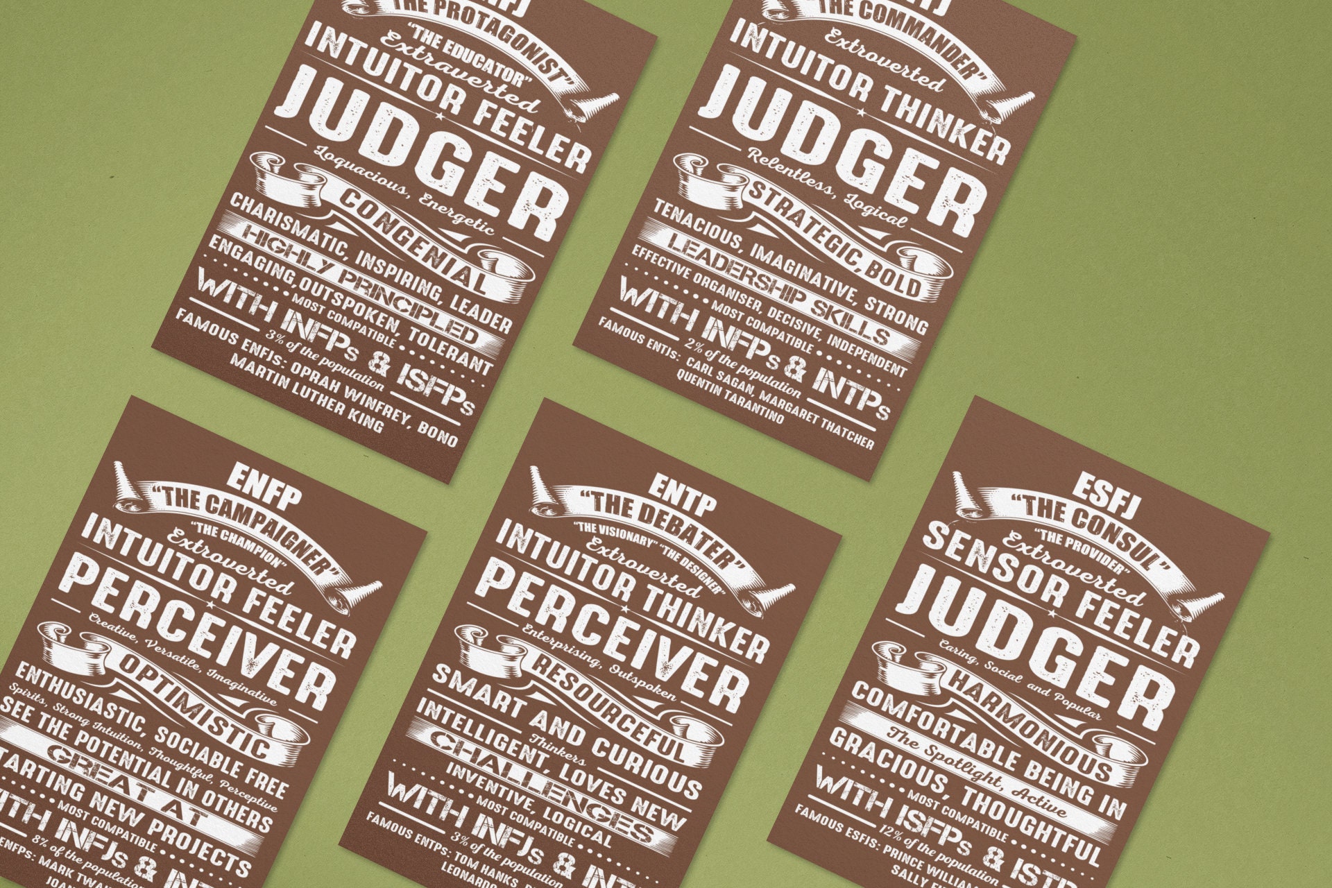 16 Myers Briggs Personality Types Test Printable Digital Download ...
