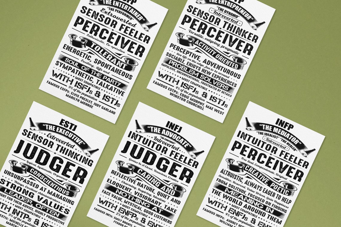 16 Myers Briggs Personality Types Test Printable Digital Download ...