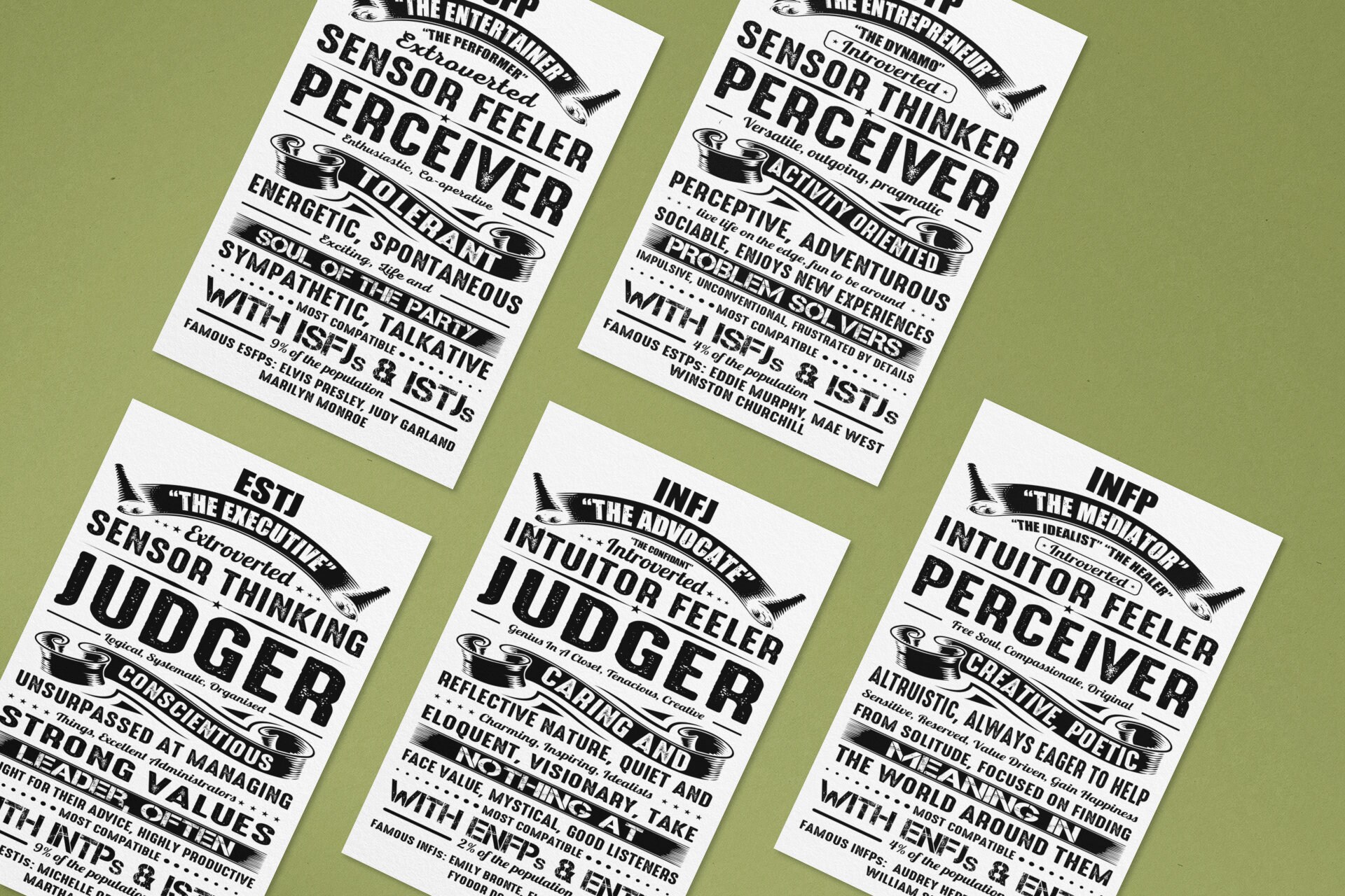 16 Myers Briggs Personality Types Test Printable Digital Download ...