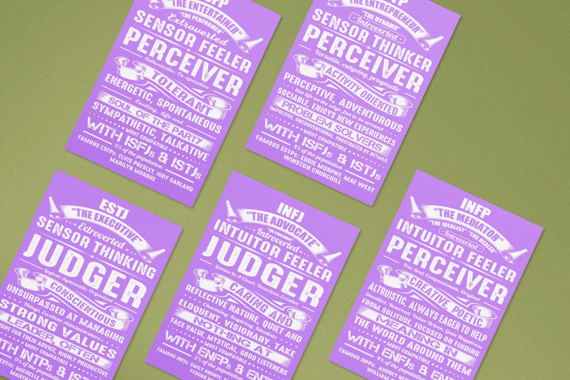 16 Myers Briggs Personality Types Test Printable Digital Download 