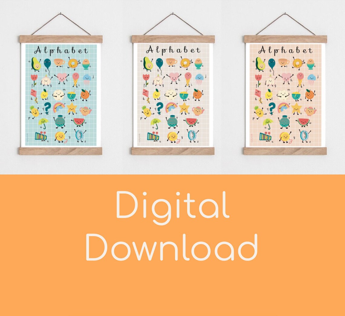 Alphabet Poster ABC Nursery Decor Nursery Wall Art - Etsy