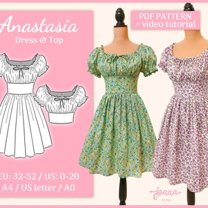 Patron de couture de robe Cottagecore laitière Pdf EU 32-52 - Etsy France