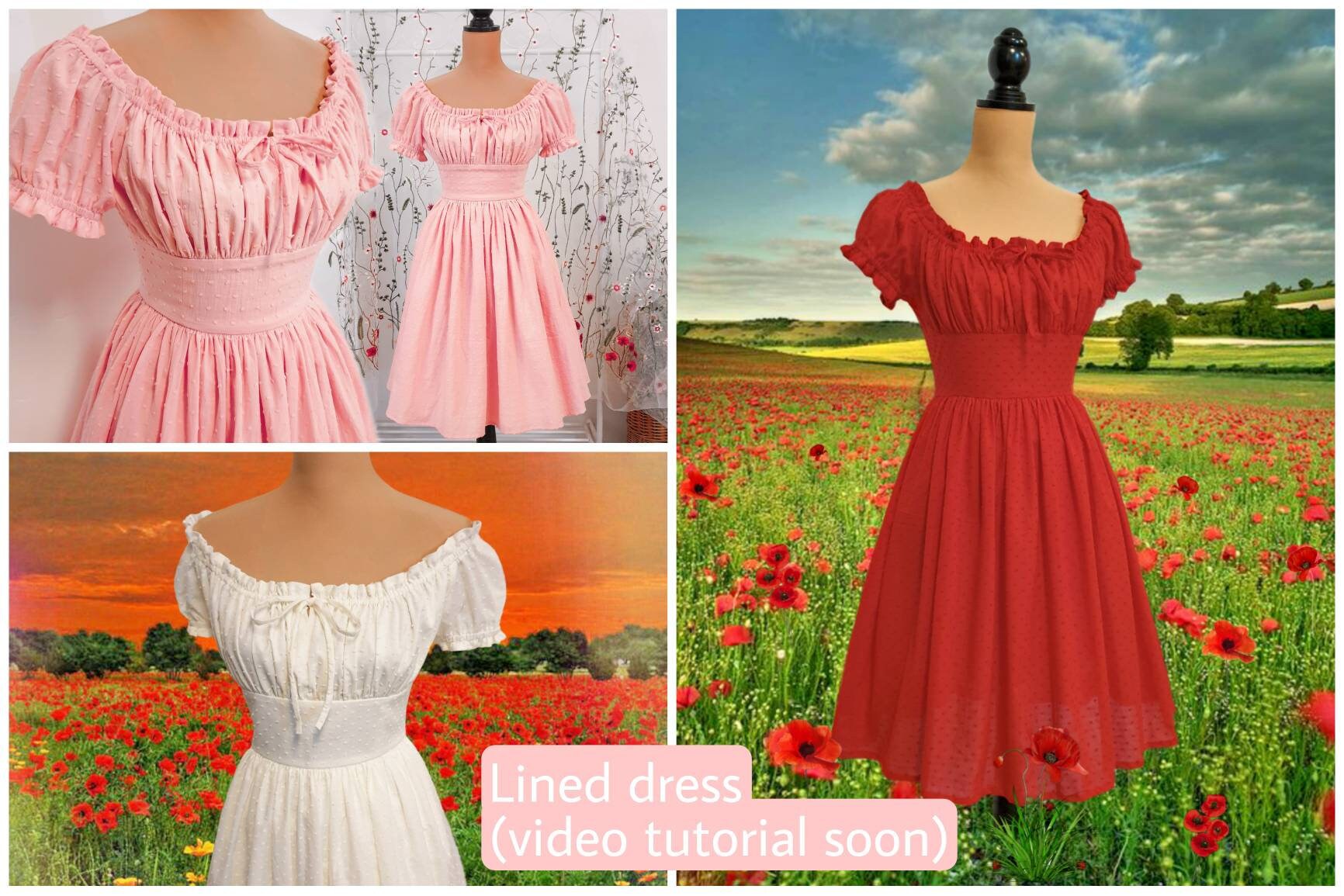 Cottagecore peasant cottagecore dress sewing pattern | Etsy