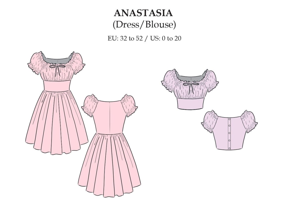 Cottagecore peasant cottagecore dress sewing pattern | Etsy