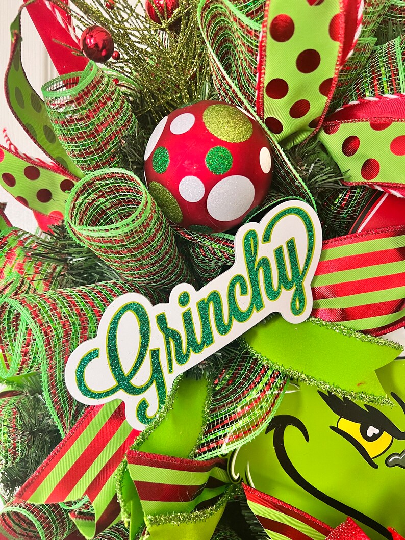Grinch Inspired Wreath - Etsy
