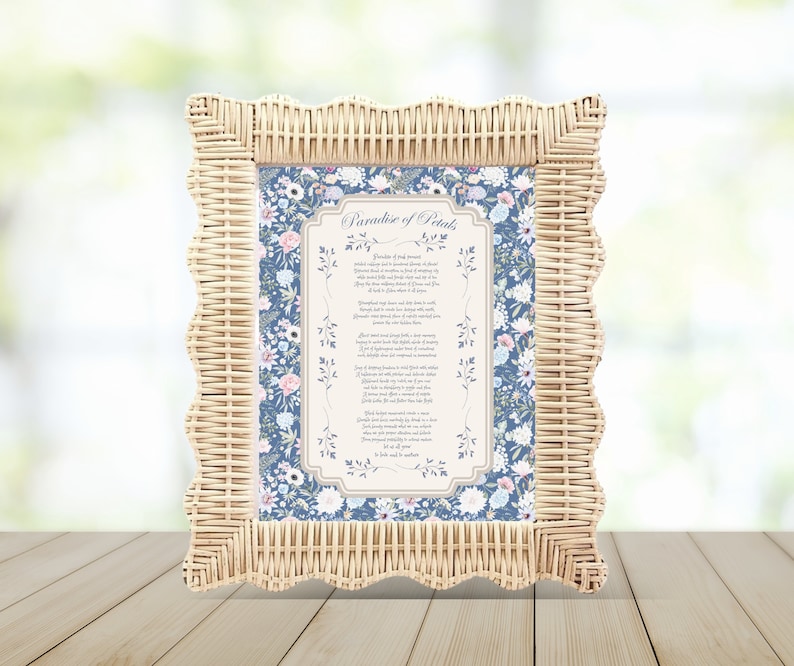 Paradise of Petals Poem Art Print (digital) - Flower Lover Wall Decor ...