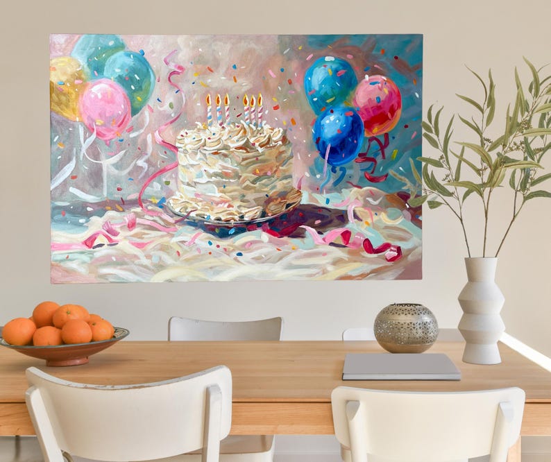 Cake Oil Painting, Large (24x36) - Hand-painted! - Etsy