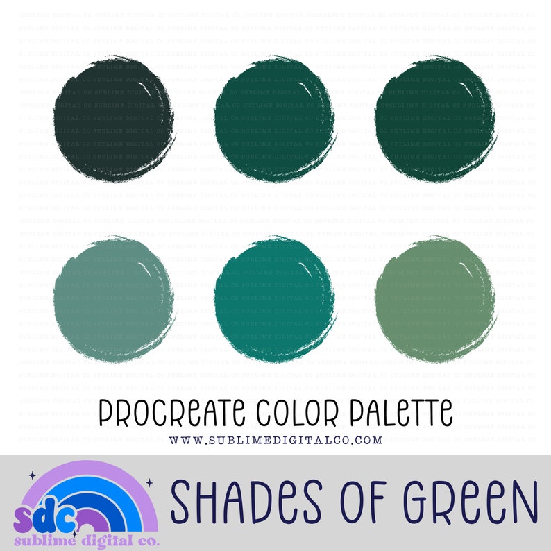 Shades of Green Color Palettes Instant Download Procreate Color Palette ...