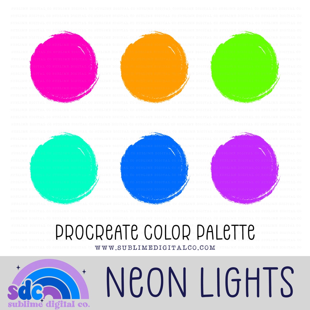 Neon Lights Color Palettes Instant Download Procreate Color Palette - Etsy