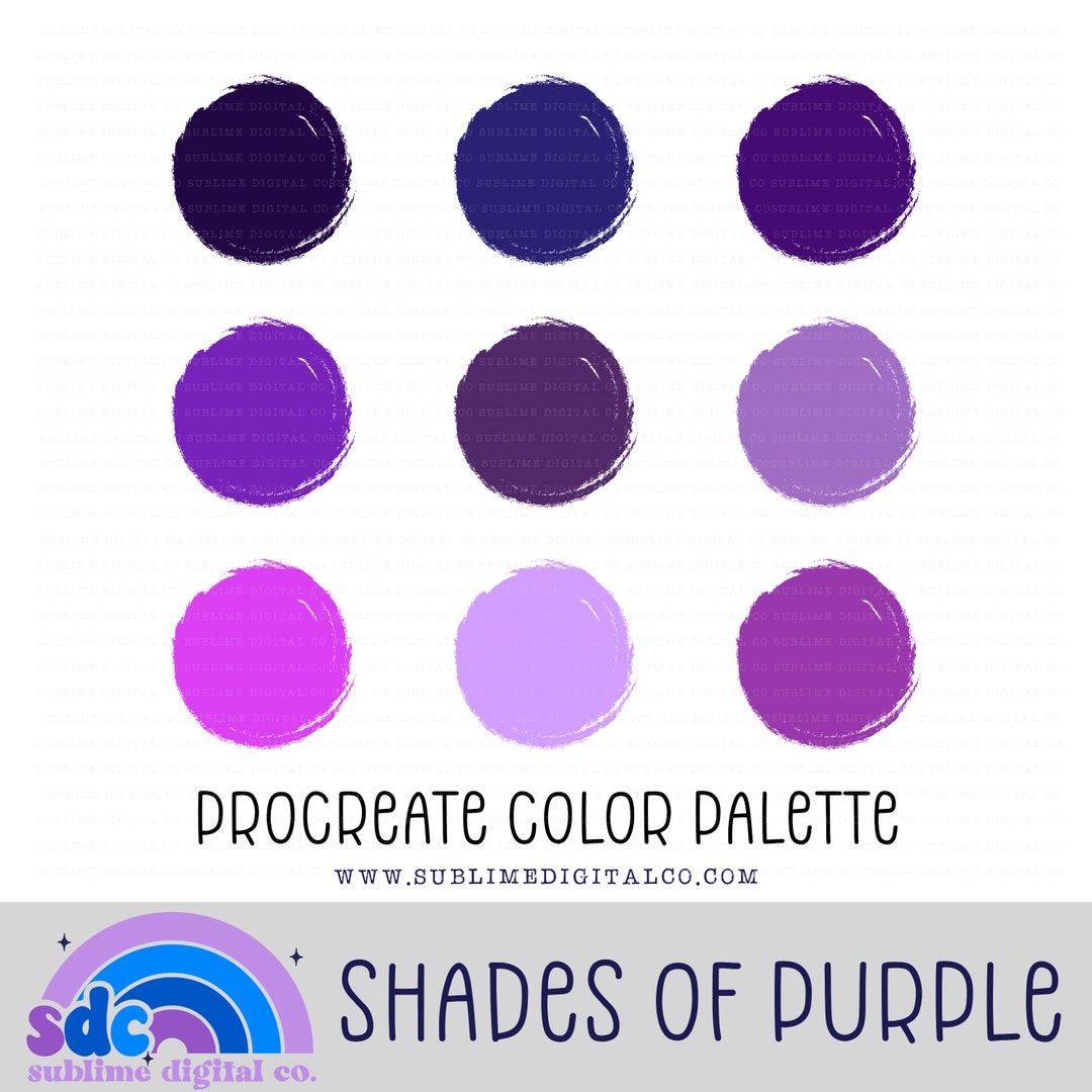 Shades of Purple Color Palettes Instant Download - Etsy
