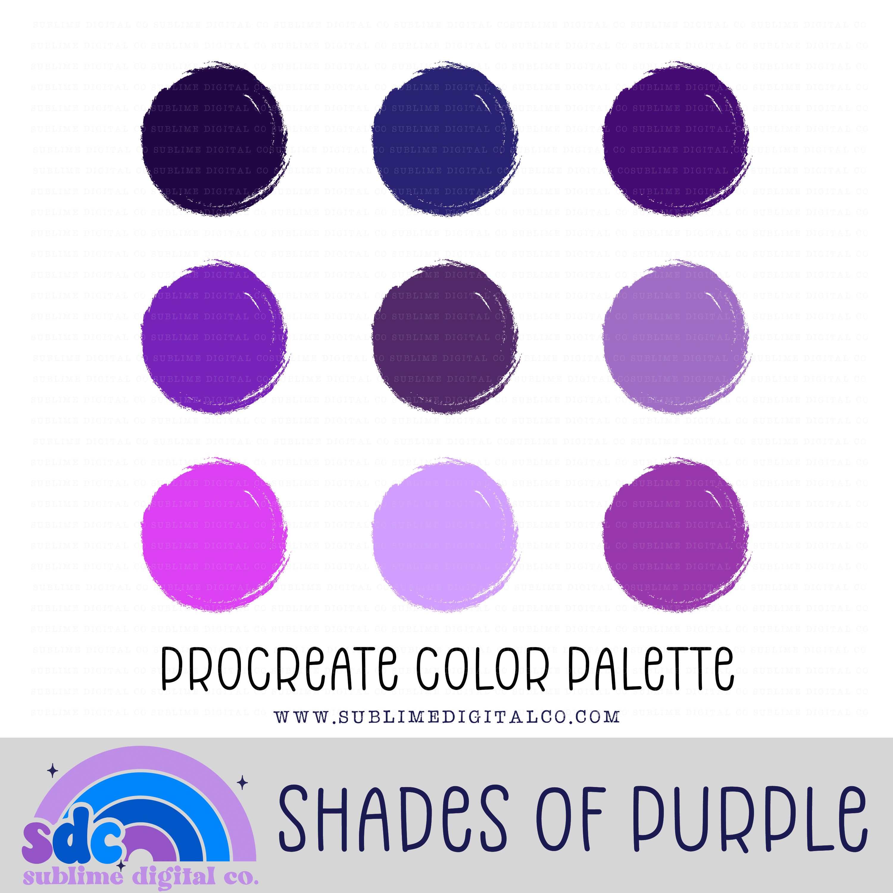 Shades of Purple Color Palettes Instant Download - Etsy