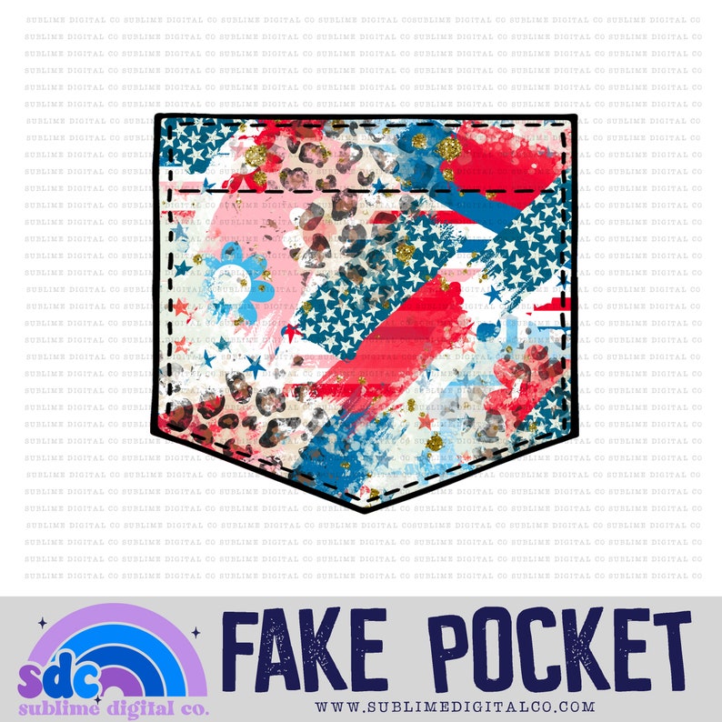 Patriotic Abstract • Fake Pocket • Instant Download • Sublimation ...