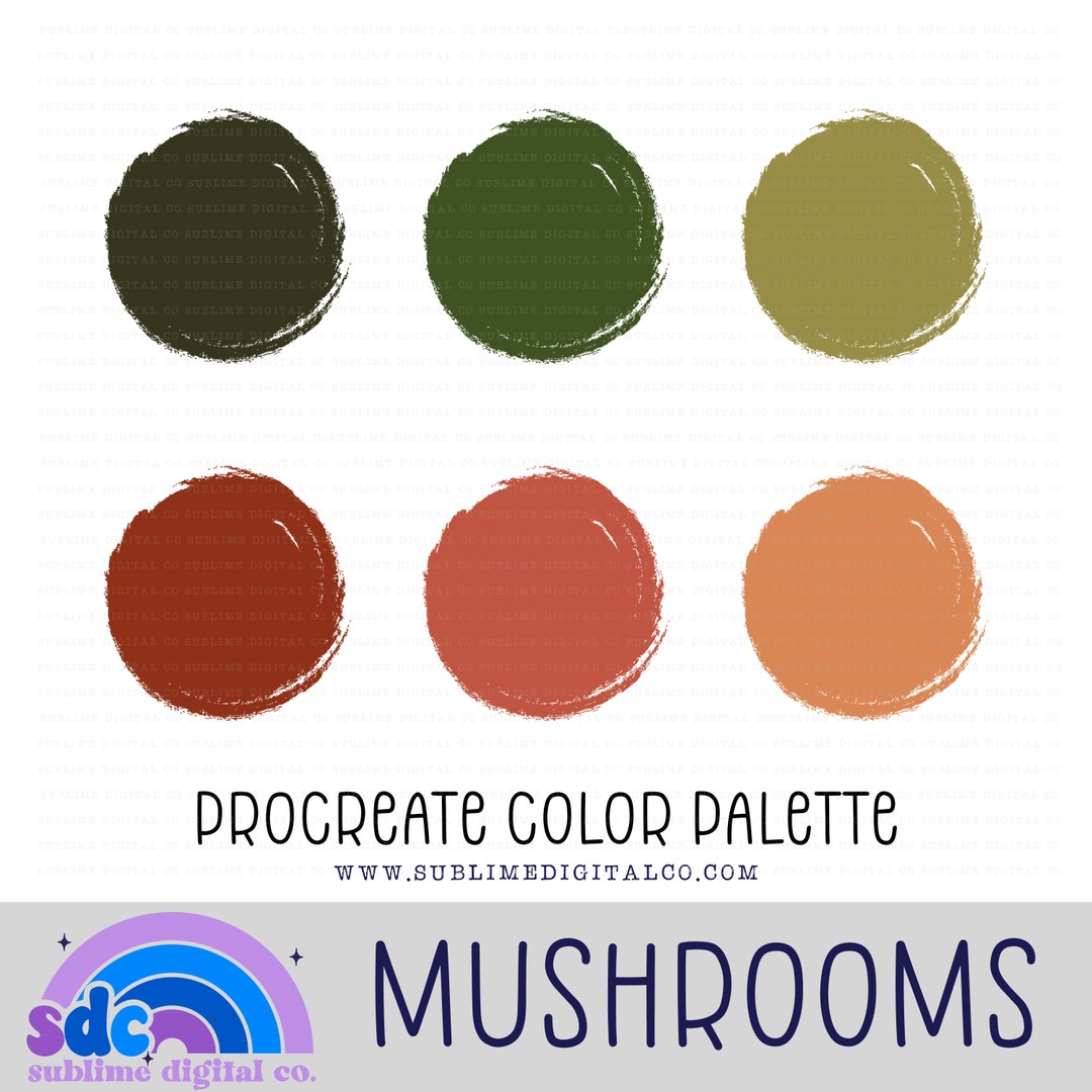 Mushrooms Color Palettes Instant Download Procreate Color Palette - Etsy