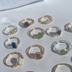 Delicate Crystal Wire Rings| Dainty Ring| Handmade Personalized Crystal ...