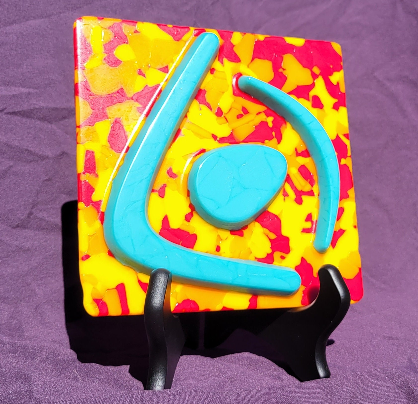 Conic Comet Kiln Cast Art Glass Tile - Etsy