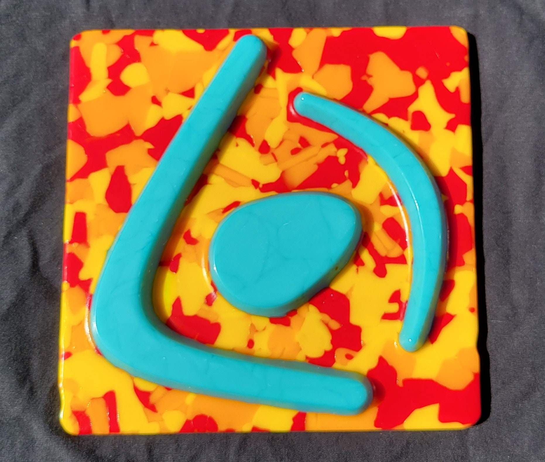 Conic Comet Kiln Cast Art Glass Tile - Etsy