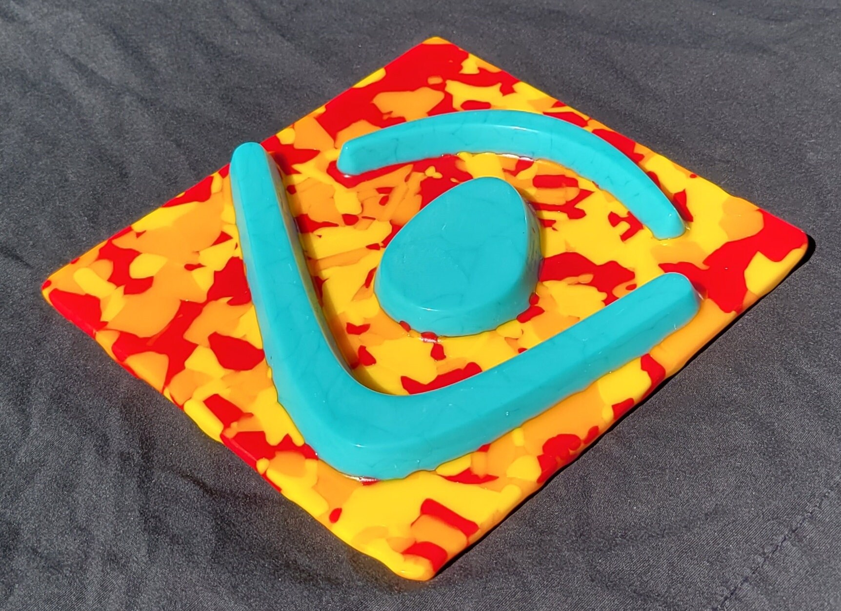 Conic Comet Kiln Cast Art Glass Tile - Etsy