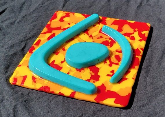 Conic Comet Kiln Cast Art Glass Tile - Etsy