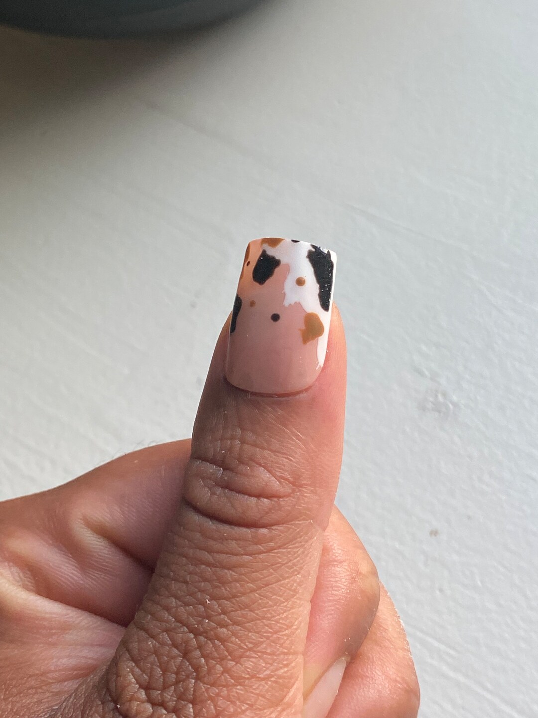 Cow Print French Tip Press on Nails - Etsy