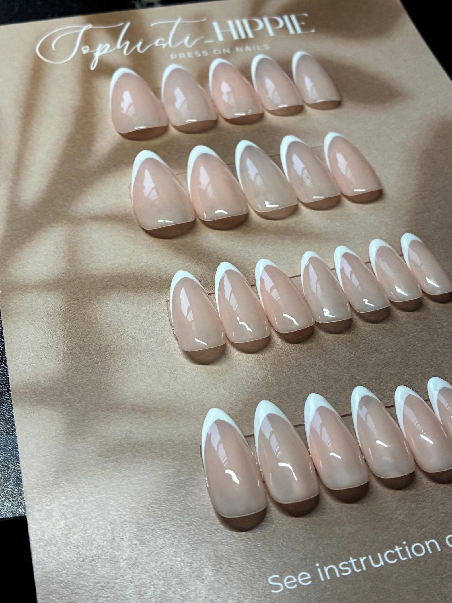 White French Tips With Deep Smile Line Press on Nails Pack - Etsy