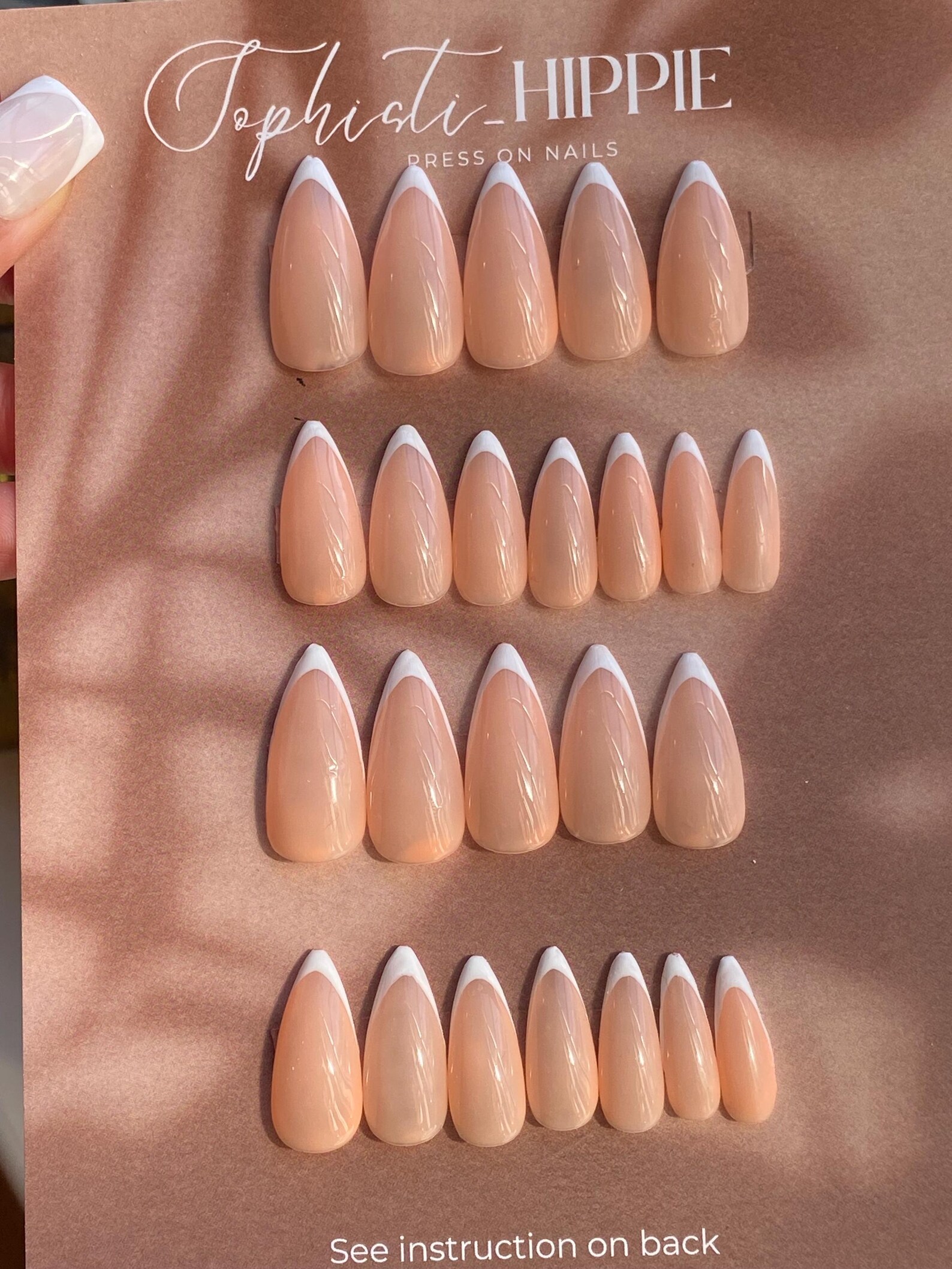 White French Tips With Deep Smile Line Press on Nails Pack - Etsy