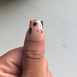 Cow Print French Tip Press on Nails - Etsy